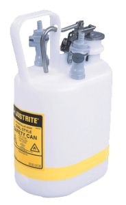 Justrite Oval Quick-Disconnect HPLC Waste Disposal Can, 1 Gallon (White ...