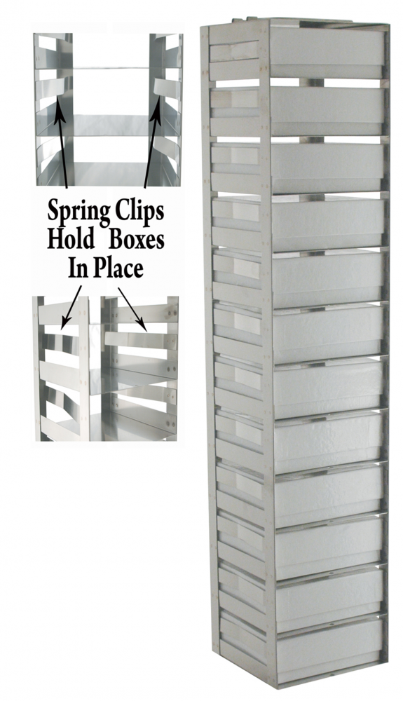 Vertical Freezer Racks With Spring Lock for 2 Inch Boxes With 100 Cell ...