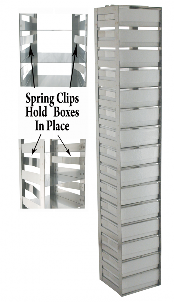 Vertical Freezer Racks With Spring Lock for 2 Inch Boxes With 100 Cell ...