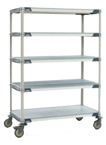 MetroMax i® Polymer Stem Caster Cart With 5 Solid Bottom Shelves | 24 ...