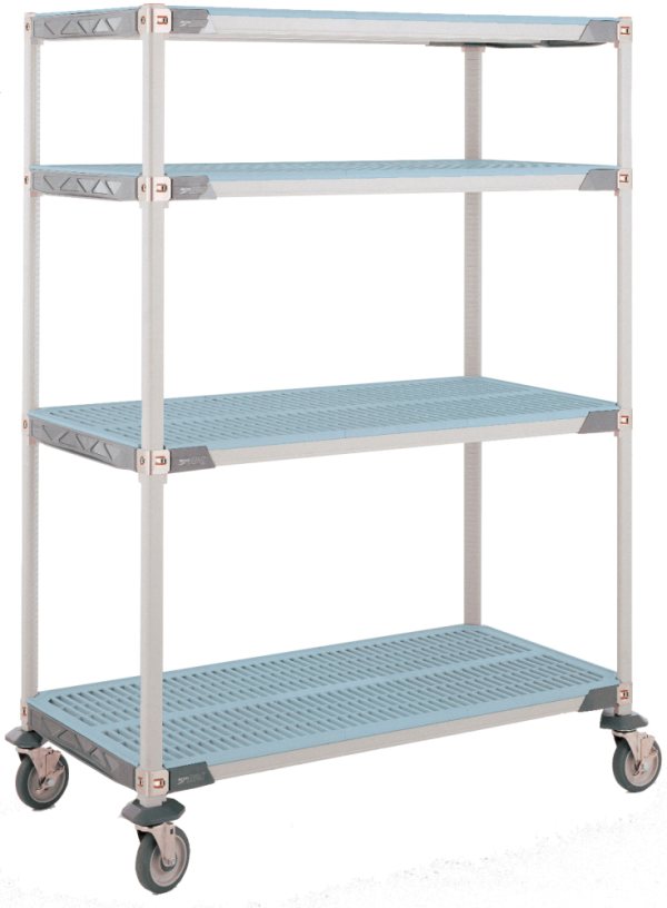 MetroMax i® Polymer Stem Caster Cart With 4 Open Grid Shelves | 18" x 60"