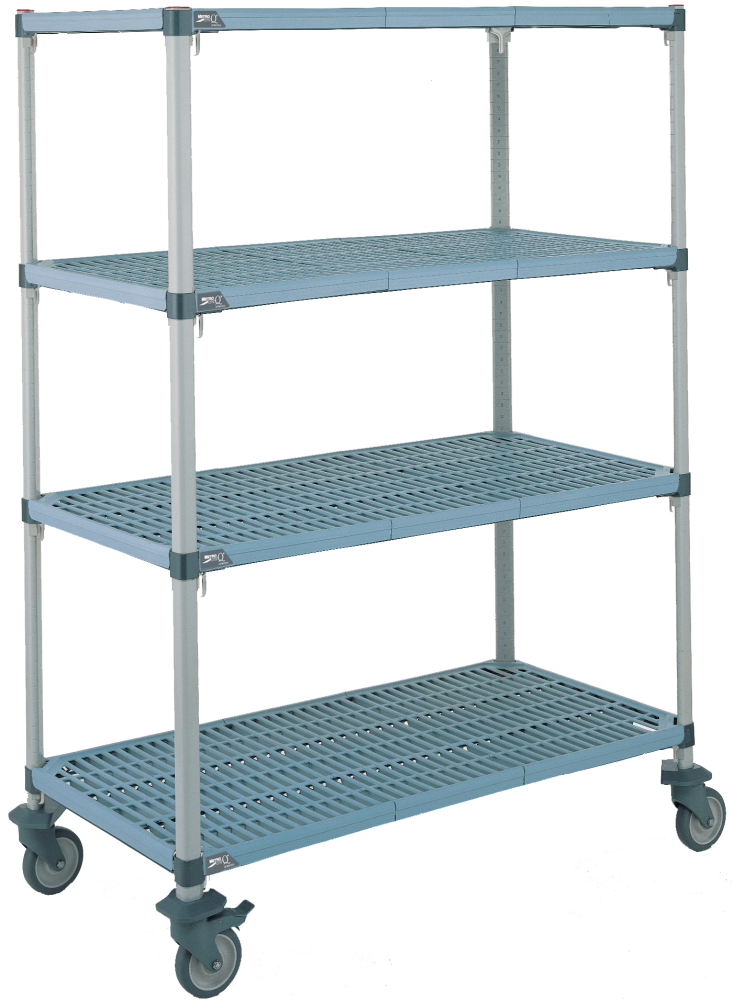 MetroMax Q® Polymer Stem Caster Cart - 18"(W) x 60"(L) - Open Grid ...