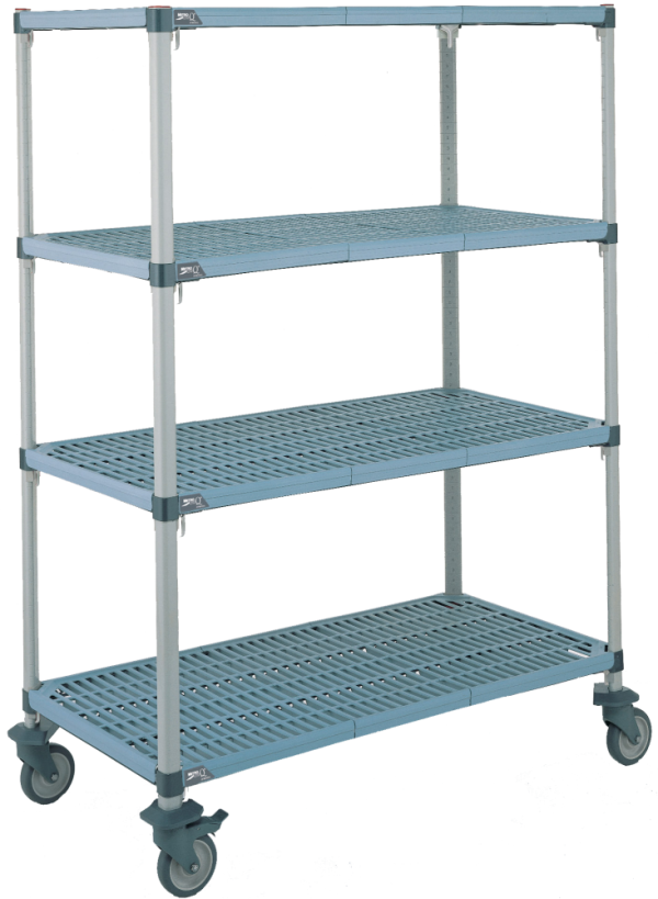 MetroMax Q® Polymer Stem Caster Cart - 24"(W) x 48"(L) - Open Grid ...