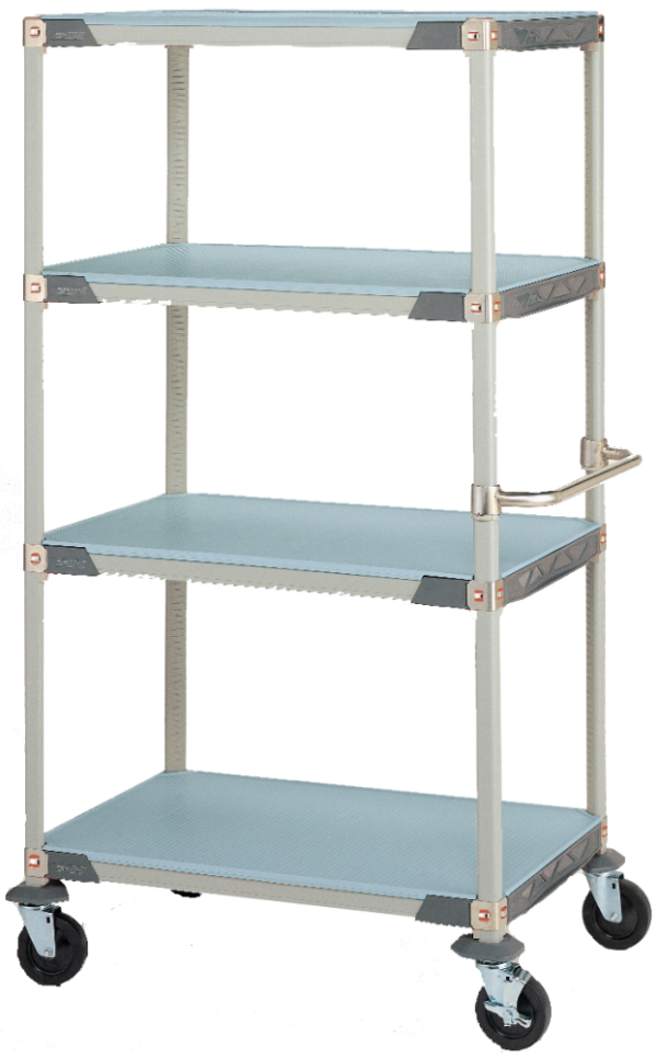 MetroMax i® Polymer Stem Caster Cart With 4 Solid Shelves | 24" x 48"