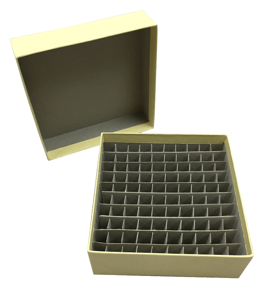 Standard Yellow 2" Fiberboard Boxes With 100 Cell Dividers (Qty of 50)