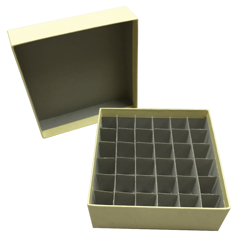 Standard Yellow 2" Fiberboard Boxes With 36 Cell Dividers (Qty of 50)