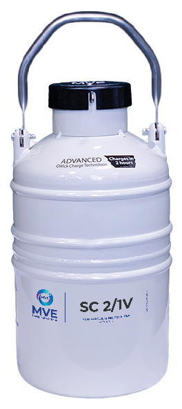 MVE SC 2/1V CryoShipper with (1) 5" Canister | 9 x 2.0 mL Vials