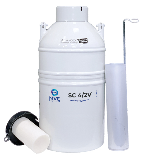 MVE SC 4/2V CryoShipper with (1) 11" Canister | 106 x 2.0 mL Vials