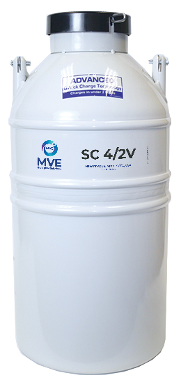 MVE SC 4/2V CryoShipper with (1) 11" Canister | 106 x 2.0 mL Vials