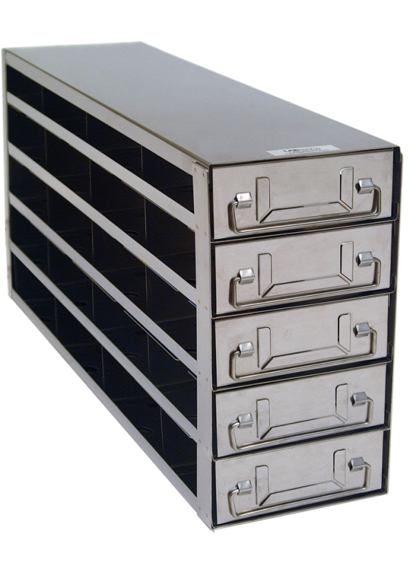 Upright Freezer Drawer Racks for 2 inch Boxes | 4 Deep x 5 High