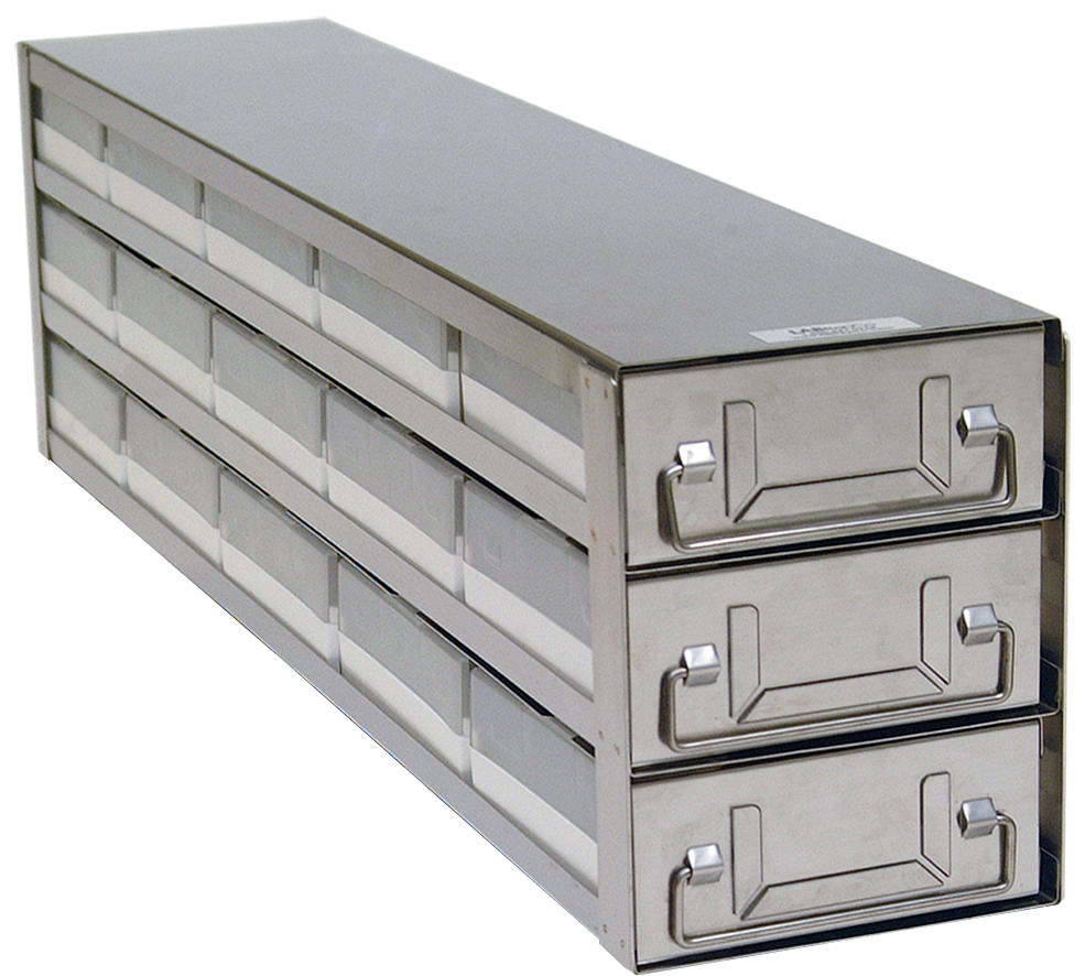 Upright Freezer Drawer Racks | 5 Deep x 3 High | 2" Polycarbonate Boxes