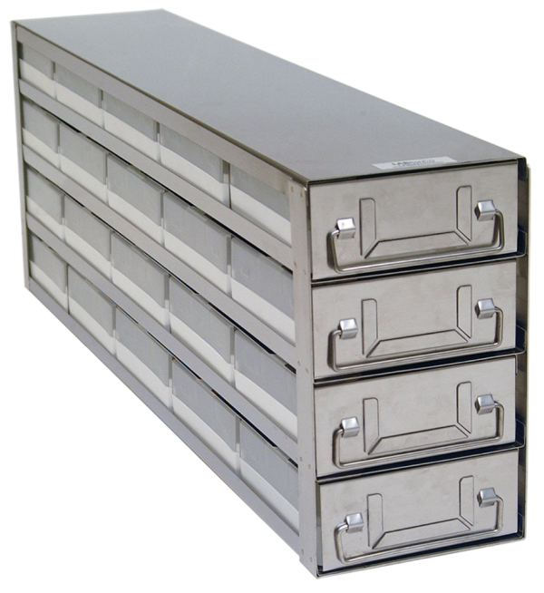 Upright Freezer Drawer Racks | 5 Deep x 4 High | 2" Polycarbonate Boxes