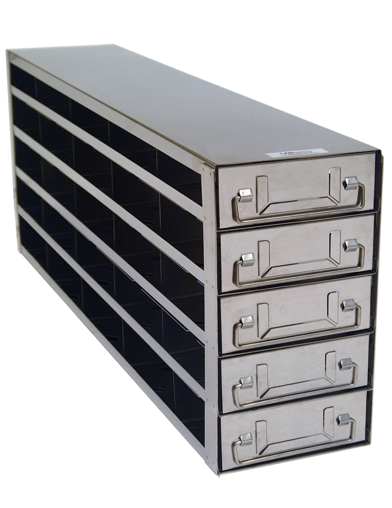 UFD-552 Upright Freezer Drawer Racks for 2 inch Boxes | 5 Deep x 5 High