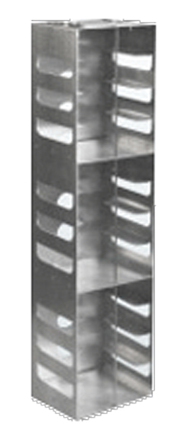 CFA-12-2 Aluminum Vertical Freezer Racks for 2" Boxes | 12 Boxes High