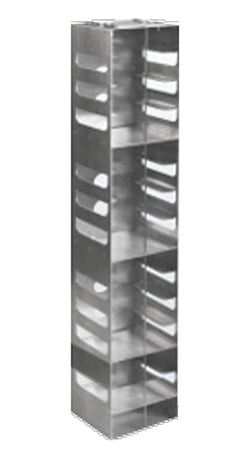CFA-13-2 Aluminum Vertical Freezer Racks for 2" Boxes | 13 Boxes High