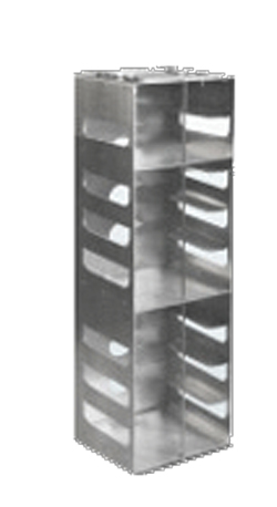 CFA-9-2 Aluminum Vertical Freezer Racks for 2 Inch Boxes | 9 Boxes High