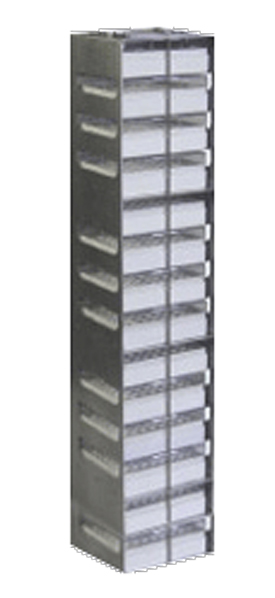 14 Boxes High Aluminum Vertical Freezer Rack | 2" Polycarbonate Boxes ...