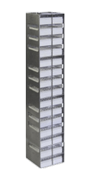 15 Boxes High Aluminum Vertical Freezer Rack | 2" Polycarbonate Boxes ...