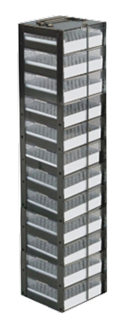 12 Box High Vertical Freezer Racks | 2" Polycarbonate Boxes & 100 Cells