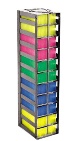Vertical Freezer Racks With 100-cell Hinged Top Boxes | 11 Boxes High