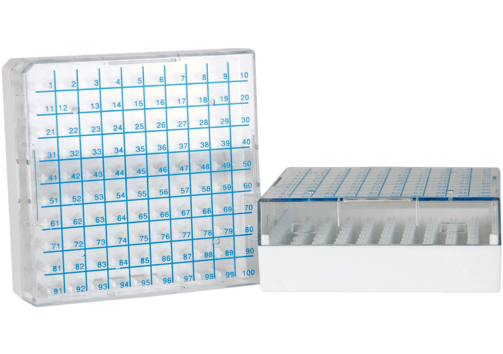 Polycarbonate 2 Inch Boxes with 100 Cell Divider | Quantity of 50