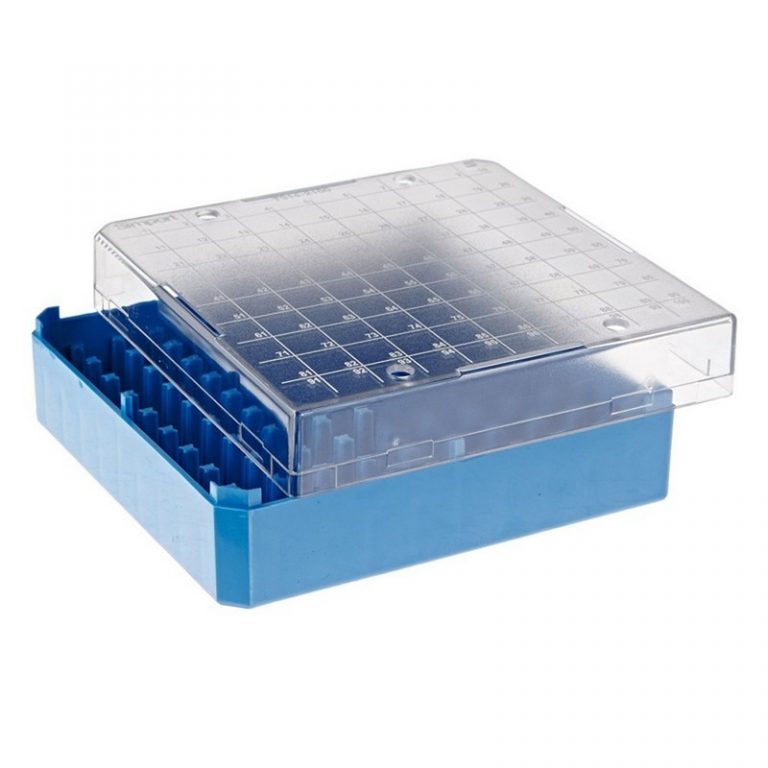 polycarbonate 2" Boxes With 100 Cell Divider | Blue