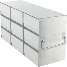 Upright Freezer Racks | 3 Deep x 3 High | Includes 3" Fiberboard Boxes