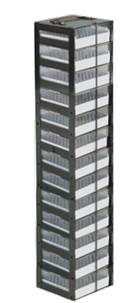 13 Box High Vertical Freezer Racks | 2" Polycarbonate Boxes & 100 Cells