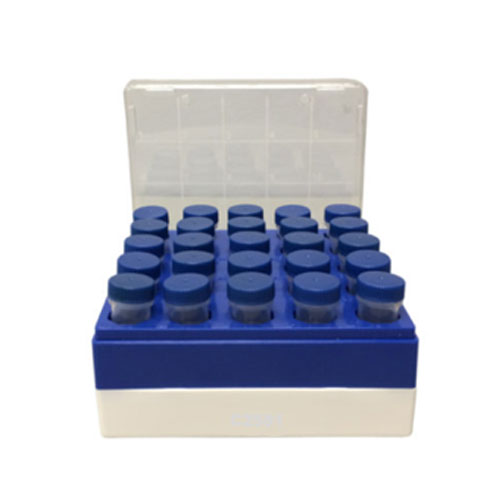 Polycarbonate Freezer Boxes for (25) 5mL MacroTubes®, with hinged lid ...