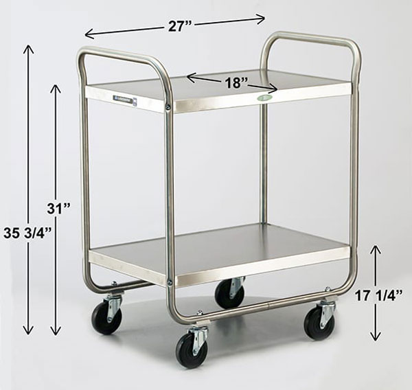 Lakeside 221 Tubular Frame Utility Cart with 3 Shelves | 500lbs Capacity