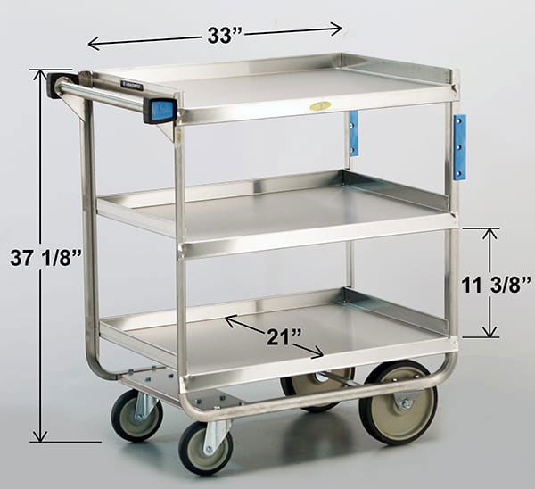 Lakeside 722 Heavy Duty Utility Cart with 3 Shelves | 700lbs Capacity