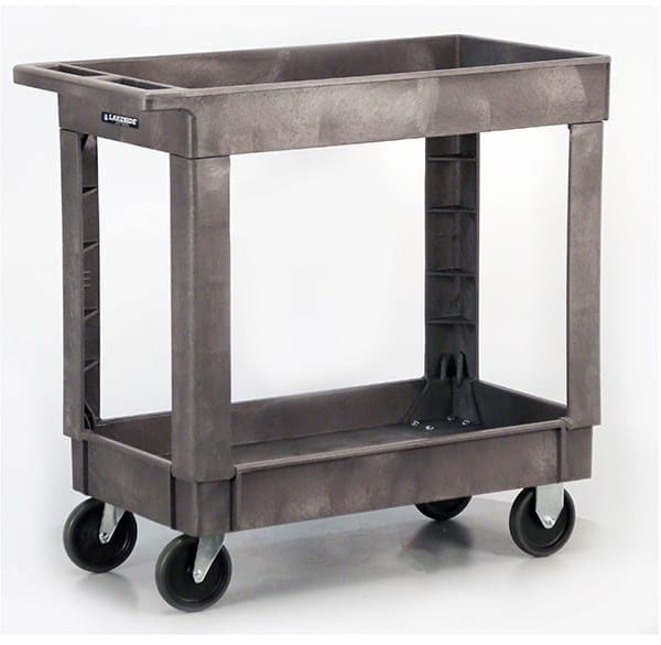 Lakeside 2521 Plastic Utility Cart (17"x 34") | 2 Shelves | 500lbs Capacity