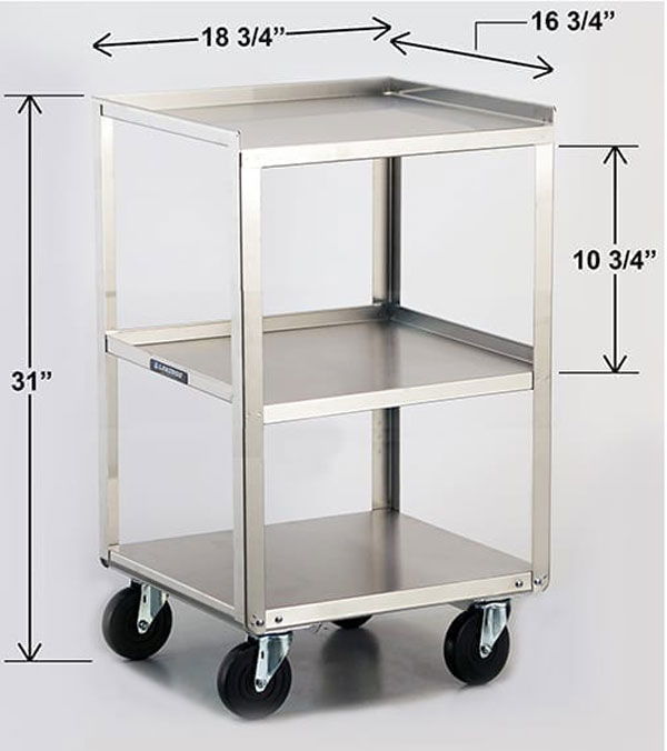 Lakeside 469 Compact Utility Stand (16.75"x 18.75") | 3 Shelves | 500 ...