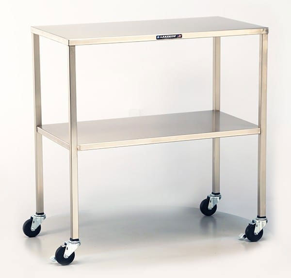 Lakeside 8354 Stainless Steel Instrument Table With Undershelf | 30"x 16"