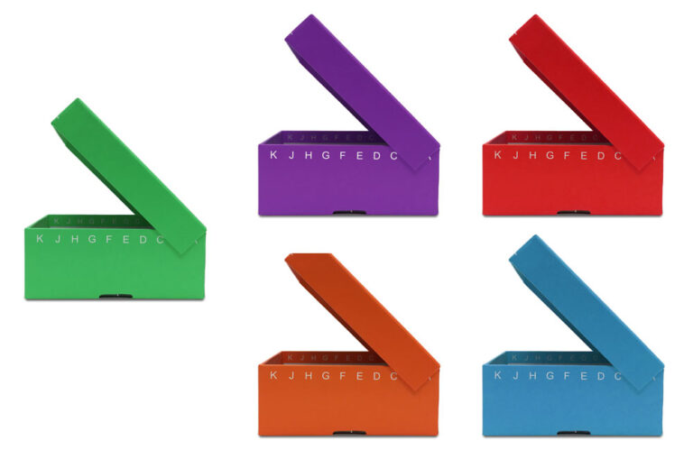 2" Fiberboard Boxes | Hinged Lid With Gridlines & 100 Cell Dividers ...