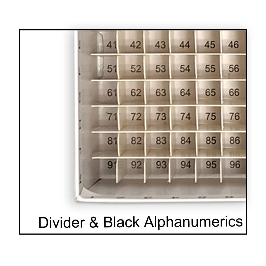 2" Fiberboard Boxes | Hinged Lid With Gridlines & 100 Cell Dividers ...
