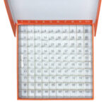 2" Fiberboard Boxes | Hinged Lid With Gridlines & 100 Cell Dividers ...