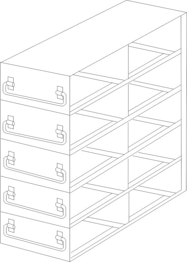 Upright Freezer Drawer Rack for 100-Place Slide Boxes | 2 Deep x 5 High ...
