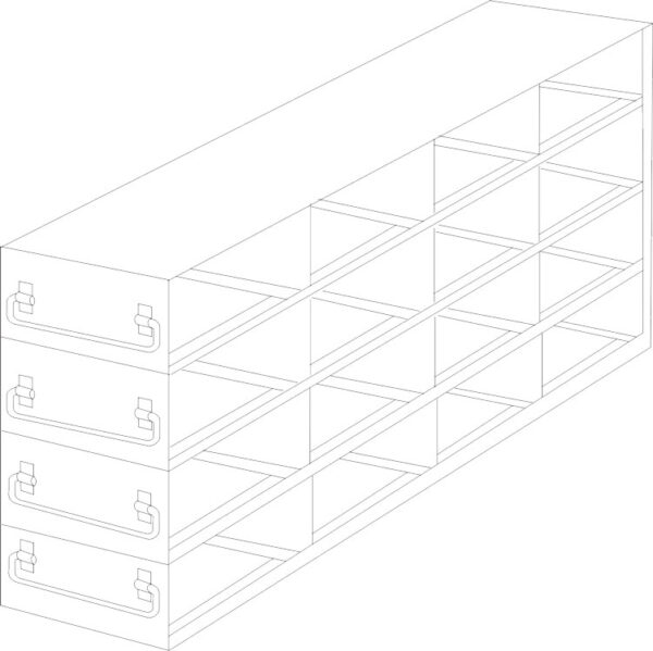Upright Freezer Drawer Rack for 100-Place Slide Boxes | 4 Deep x 4 High ...