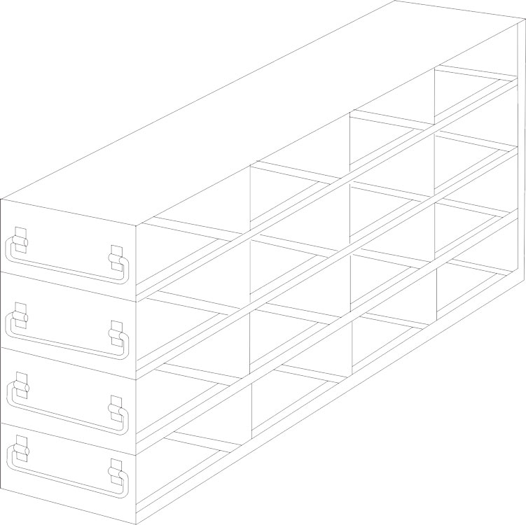 Upright Freezer Rack for 100-Place Slide Boxes | 3 Deep x 4 High | 12 ...