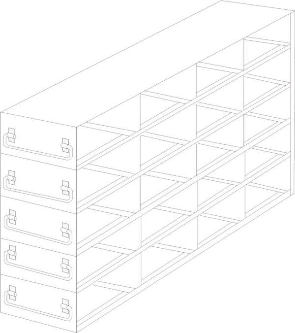 Upright Freezer Drawer Rack for 100-Place Slide Boxes | 4 Deep x 5 High ...