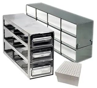 Upright Freezer Racks for 3" Boxes | Laboratory Freezer Storage