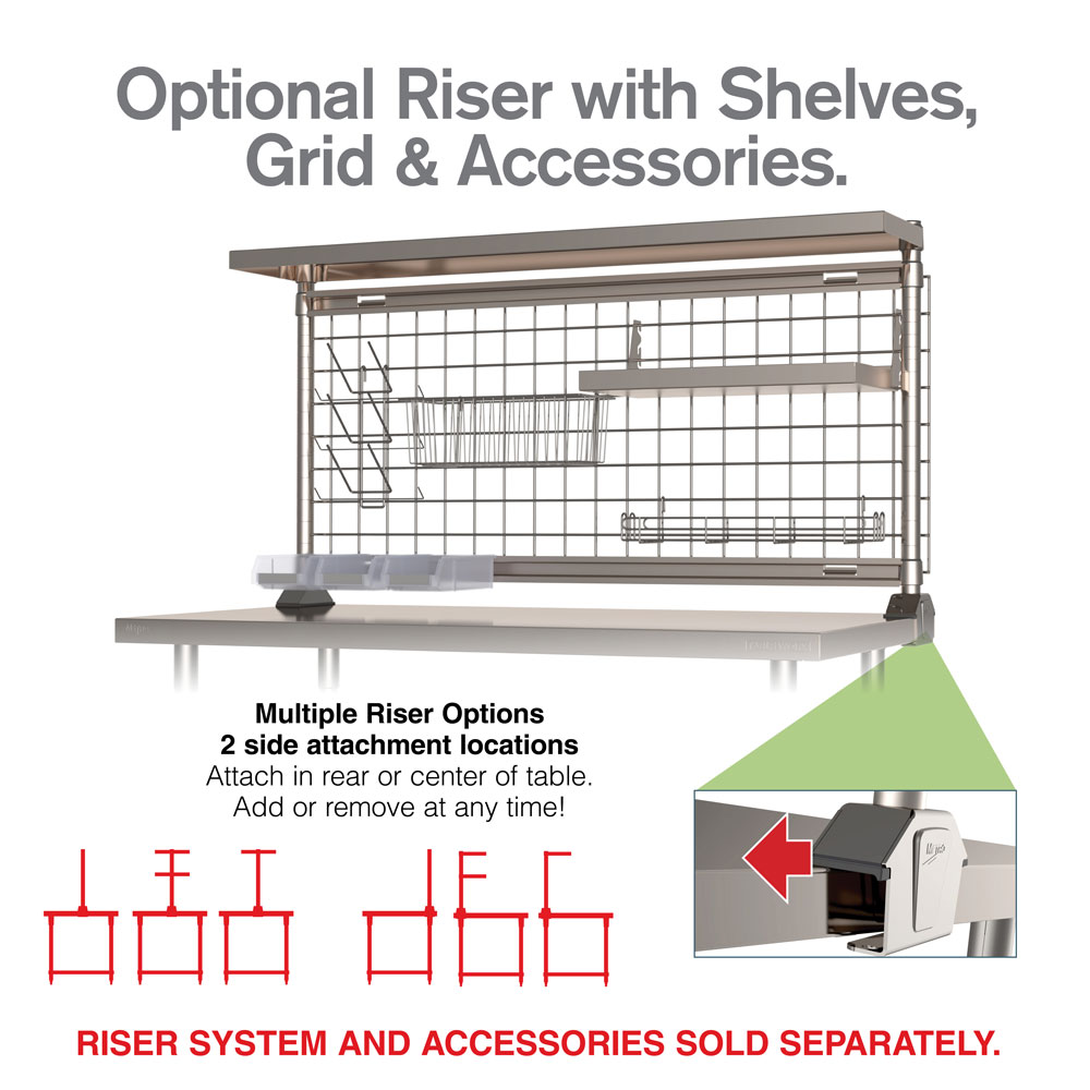 Metro TableWorx Stainless-Steel Laboratory Work Tables with Bottom ...