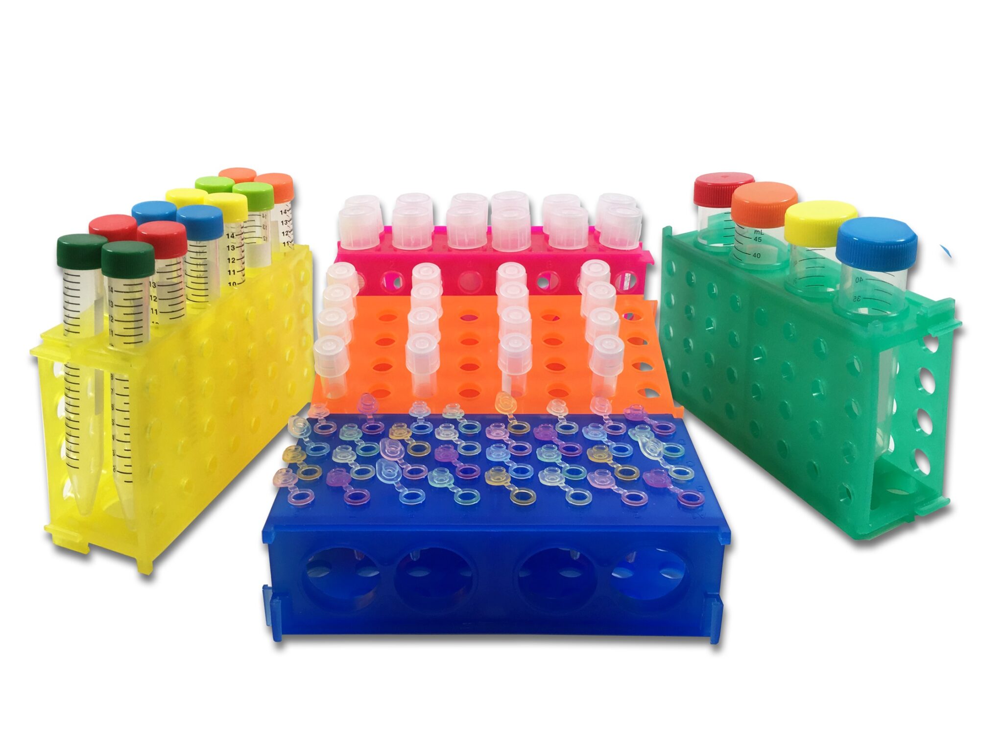 4-Way Test Tube Rack Designed to Hold 4×50mL, 12×15mL, or 32×microtubes ...