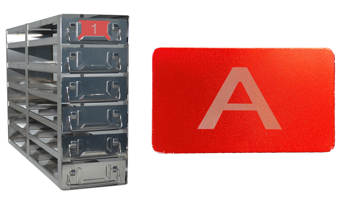 Custom Aluminum Labels for Freezer Racks | LabRepCo, LLC