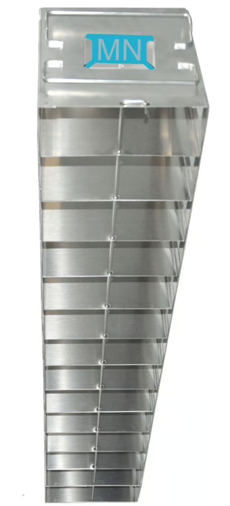 14 Box High Vertical Freezer Racks for 2 Inch Boxes | Label Holder