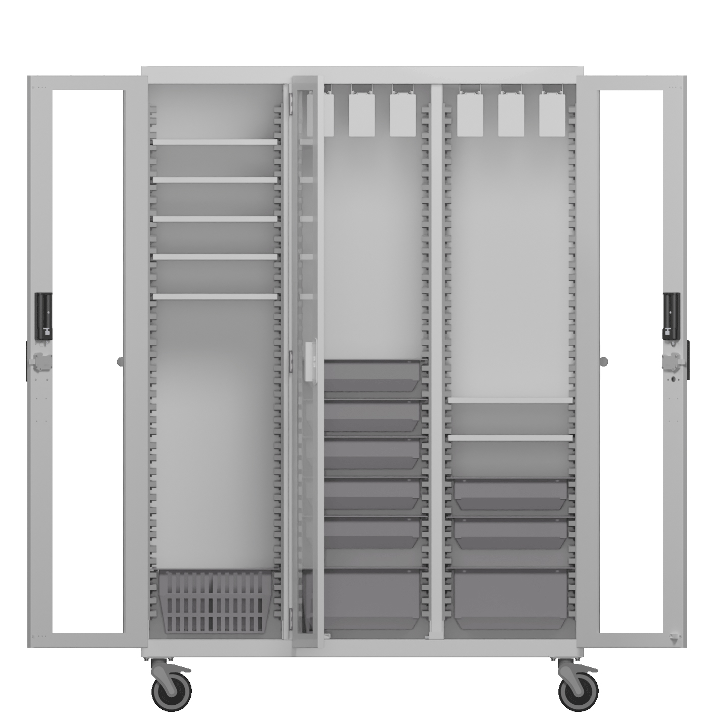 Everhutch CORECART Mobile Medical Cabinets | 3 Bay