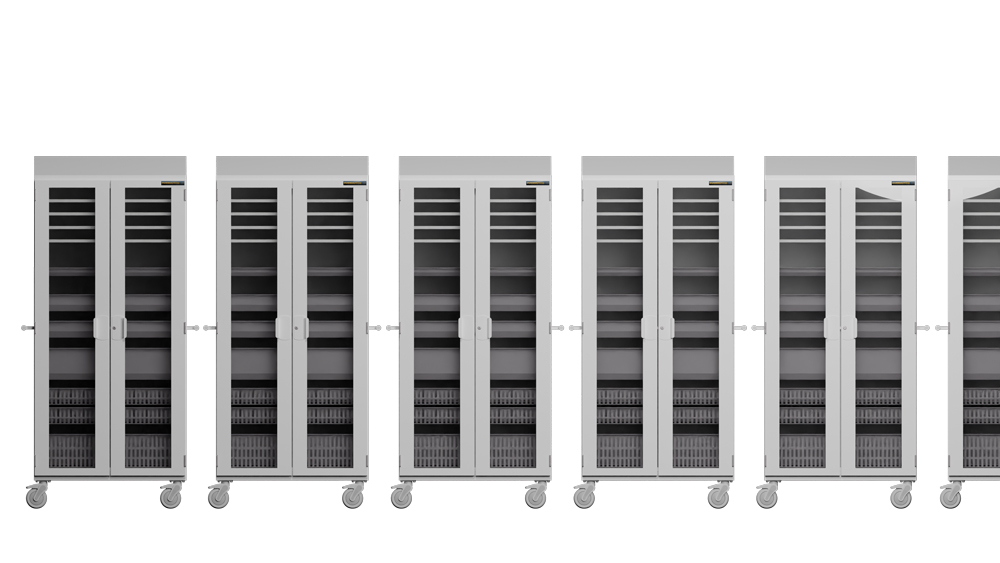 Everhutch CORECART Mobile Medical Cabinets | 2 Bay