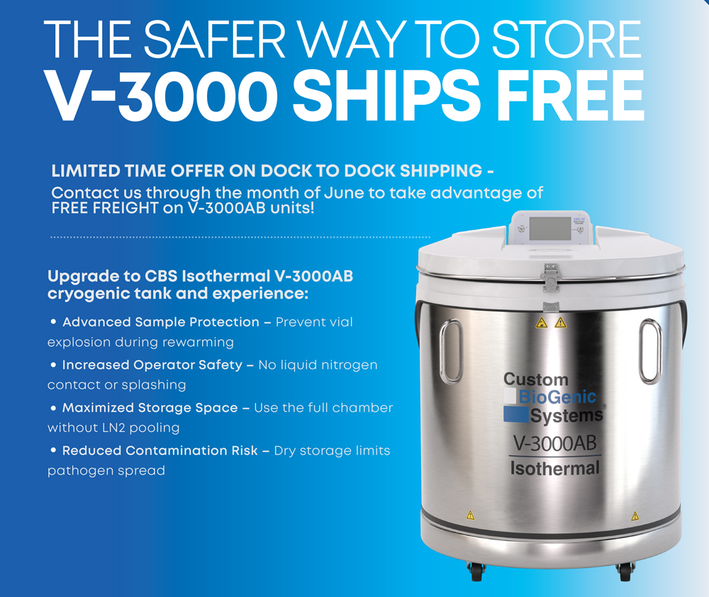Upgrade to the CBS V-3000AB Cryo Freezer & Get Free Freight! | LabRepCo ...