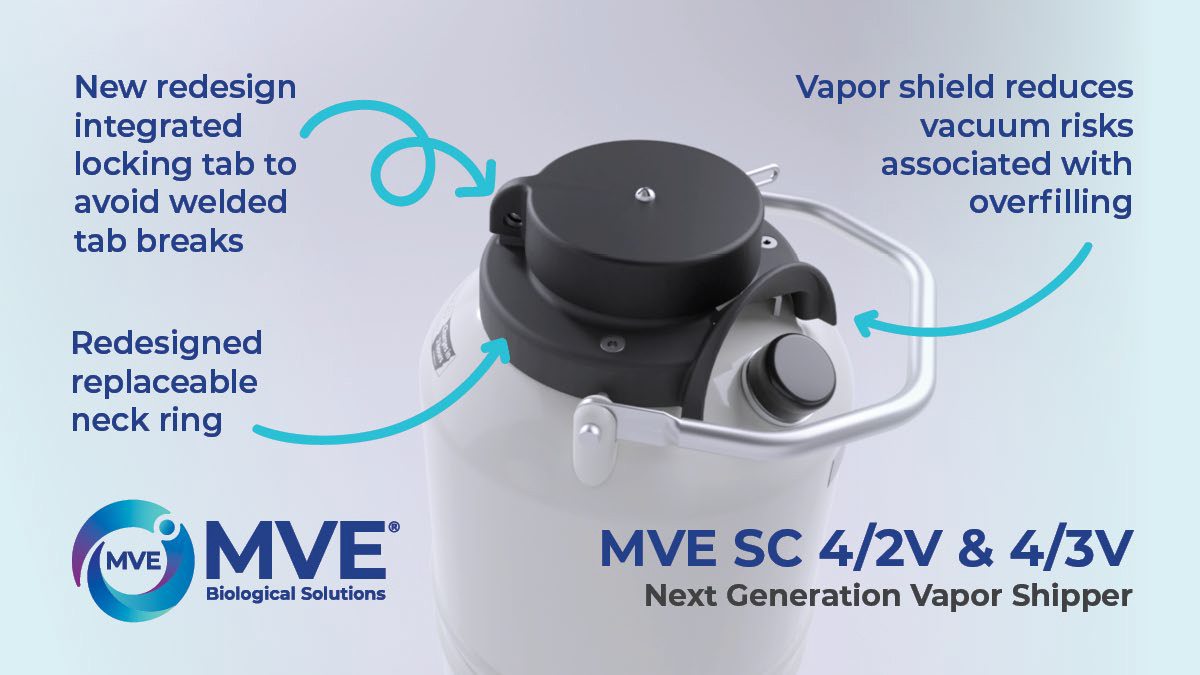 MVE SC 4/2V CryoShipper with (1) 11" Canister | 106 x 2.0 mL Vials